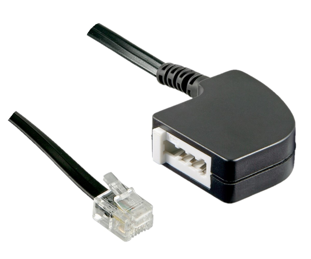 MAG-Kabel - DINIC Adapterkabel RJ11 auf TAE-F 0,2 m schwarz